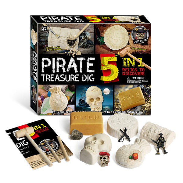 5-in-1 Junior Archaeology Dig Kit - Pirate Treasure