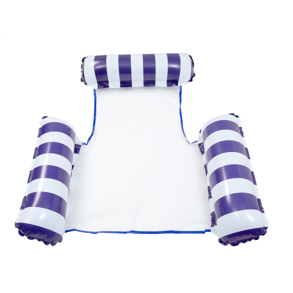 Inflatable Pool Hammock Lounger Chair - Navy Blue Striped