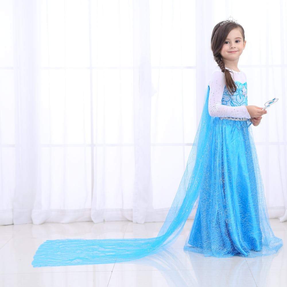 Kids Dark Blue Princess Maxi Dress | Q89