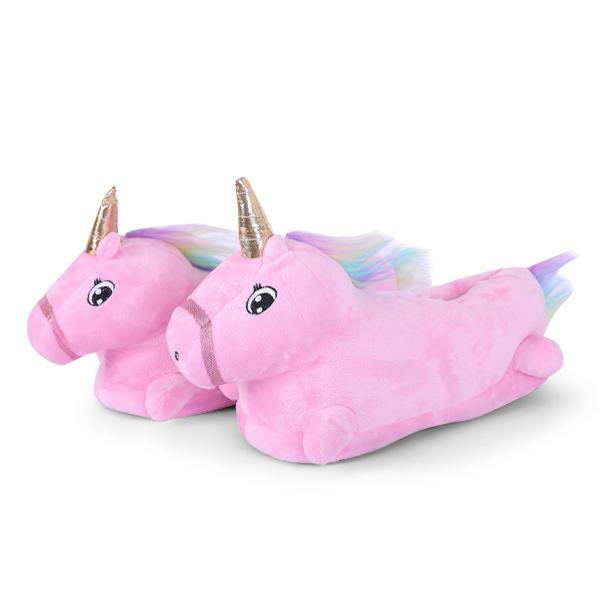 Pink Fluffy Unicorn Slippers