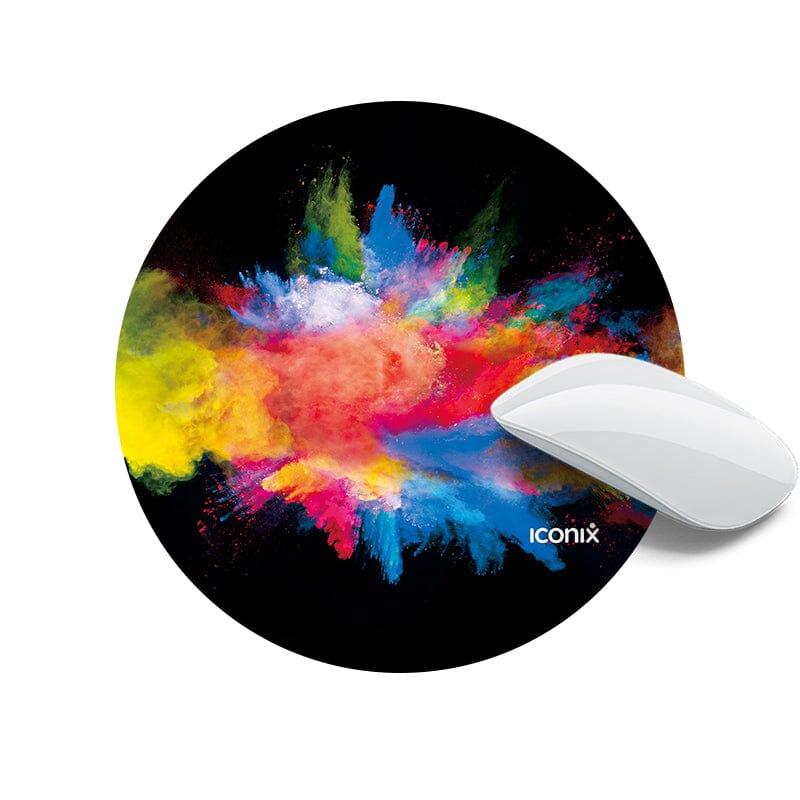 Round Colour Burst Mouse Pad