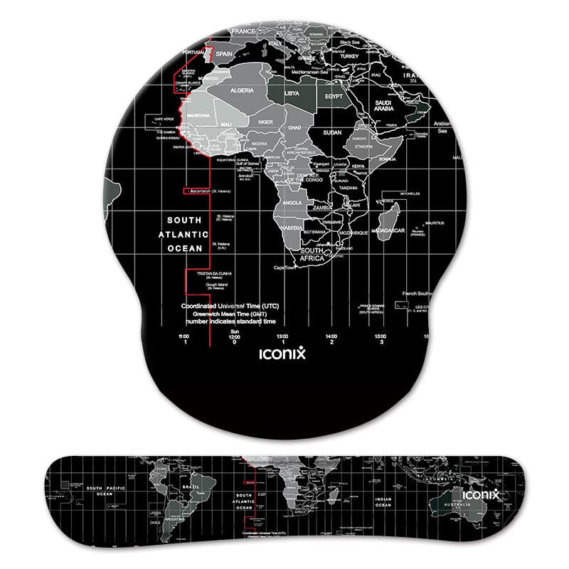 World Wide map Mouse Pad with Wrist Support and Keyboard Wrist Support